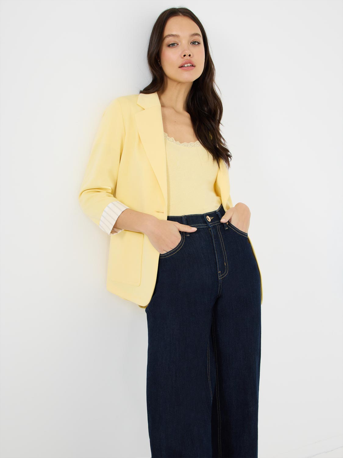 Striped Cuff Single-Breasted Blazer – Suzy Shier