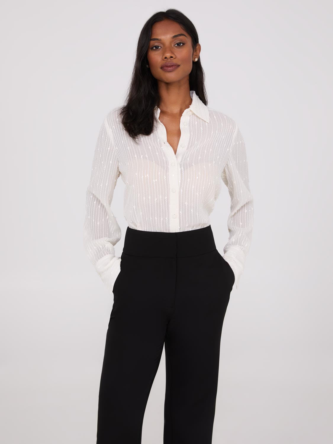 Chiffon Blouse - Embroidered Sequins | Suzy Shier