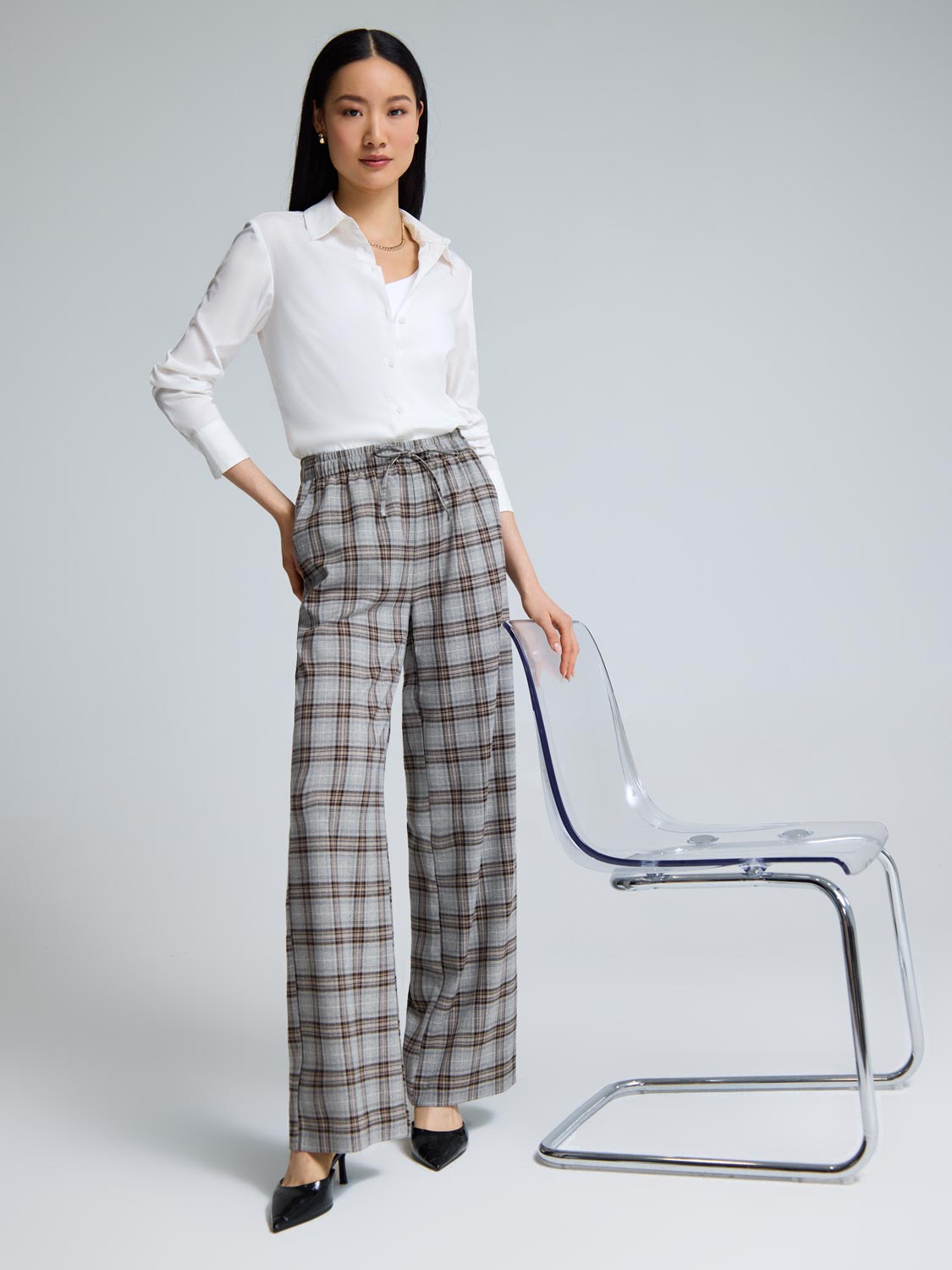 Wide-Leg Plaid Pants – Suzy Shier