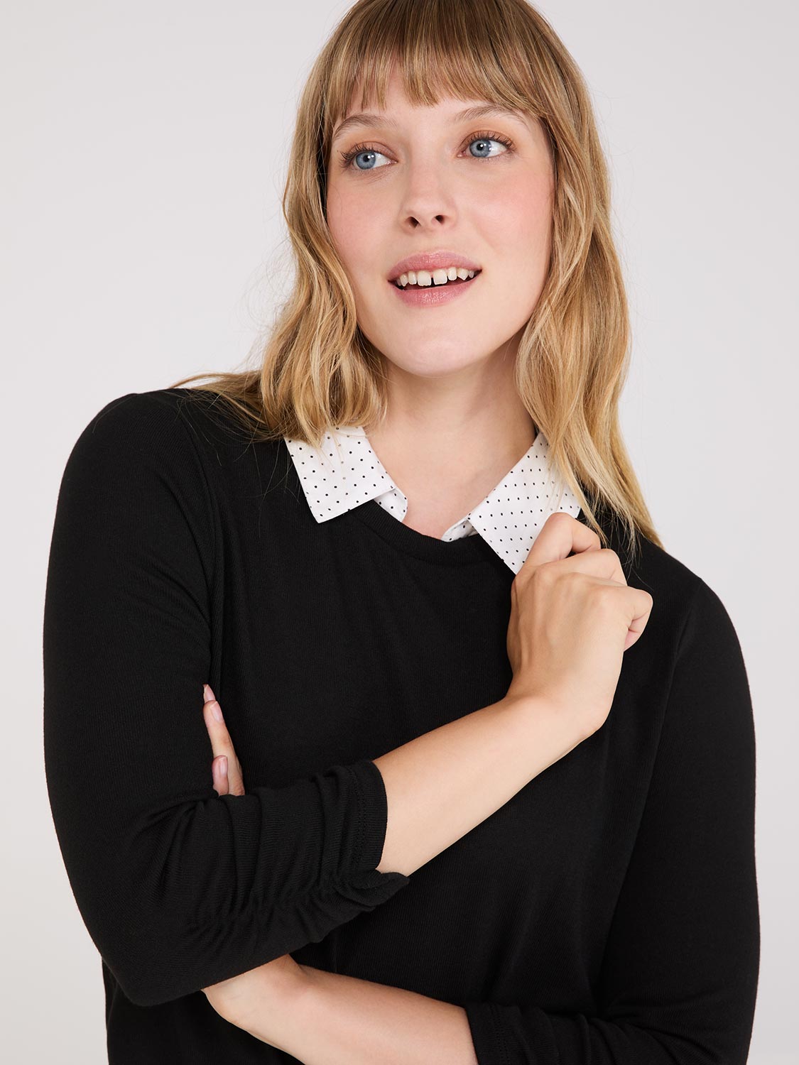 Dot Print 2-Fer Top – Suzy Shier