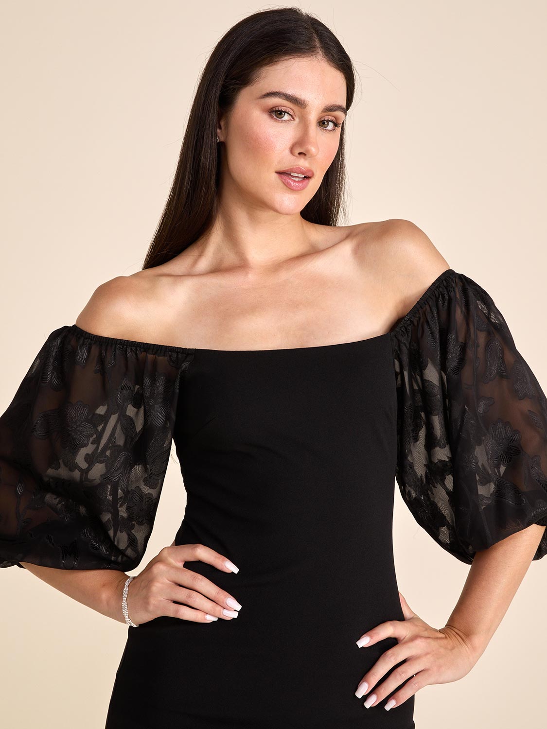 Off-The-Shoulder Midi Sheath Dress | Le Chateau – Suzy Shier Off-The-Shoulder Midi Sheath Dress | Le Chateau – Suzy Shier
